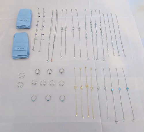 37pc Sterling Silver Jewellery Job Lot Bracelets Rings Bundle Resale ...