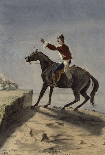 The Giaour on Horseback from Byron Watercolour Painting 1876 Isabella ...