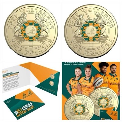 2025 Wallabies/Wallaroos $2 coins - Two Dollars Set - Limited edition ...