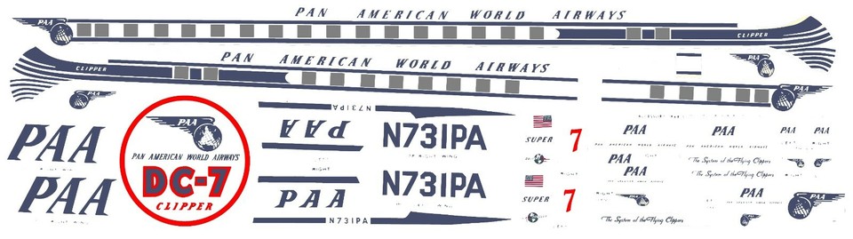 REPRODUCTION DECALS ONLY: REVELL UNITED FLIGHT 707 OR VERY RARE PAN AM ...