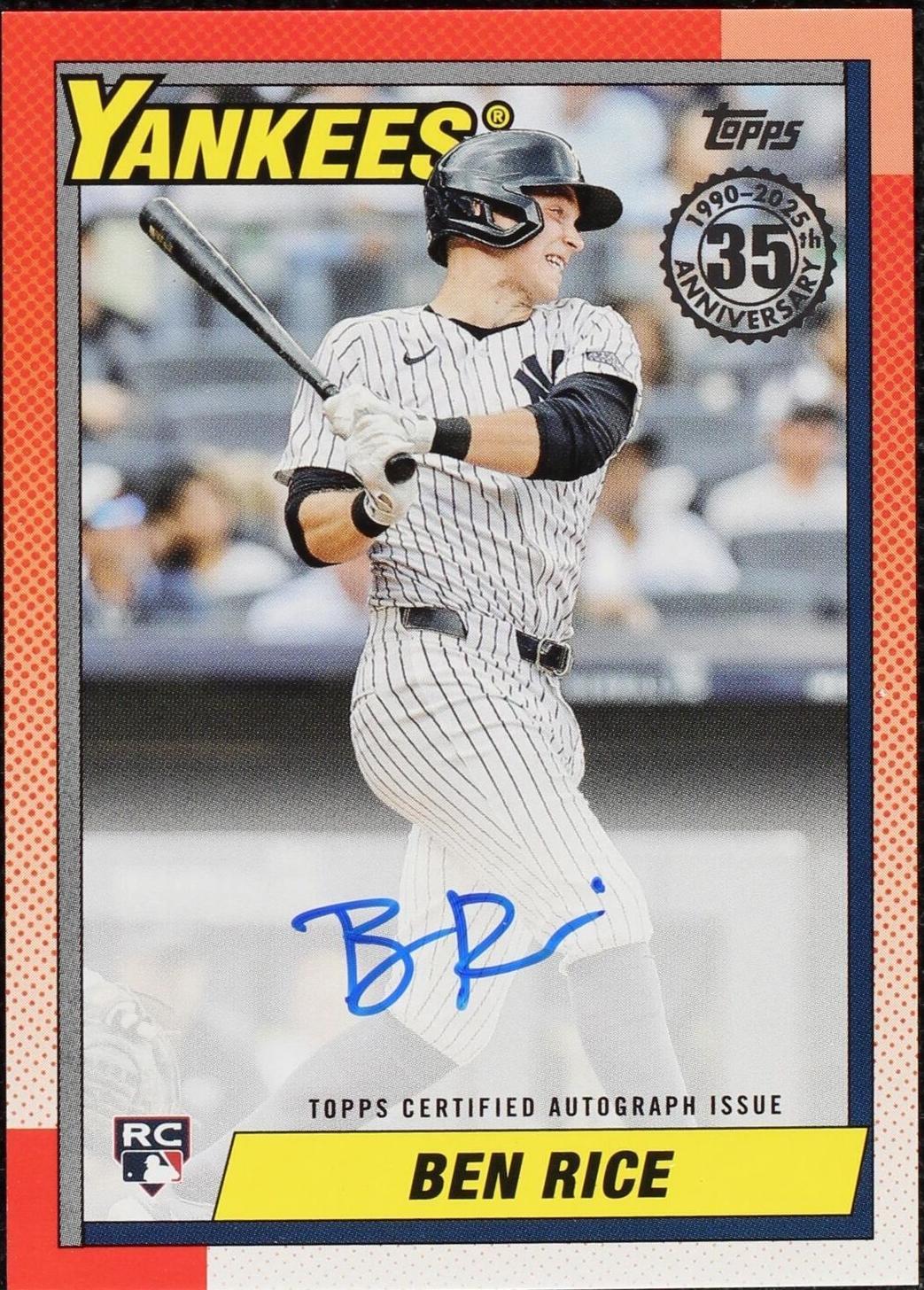 2025 Topps Series 1 - 1990 Topps Baseball Autographs Ben Rice #90A-BRI ...