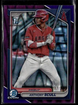 2024 Bowman - Chrome Prospects Purple RayWave #BCP-107 Anthony Scull ...