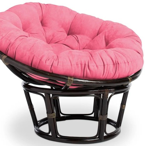 Pink Papasan Chair Cushion Wicker Frame Rattan Seat Fabric Soft Suede ...