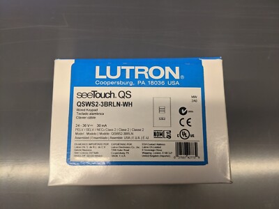 Lutron QSWS2-3BRLN-WH SeeTouch QS 3-button wired keypad NEW | eBay