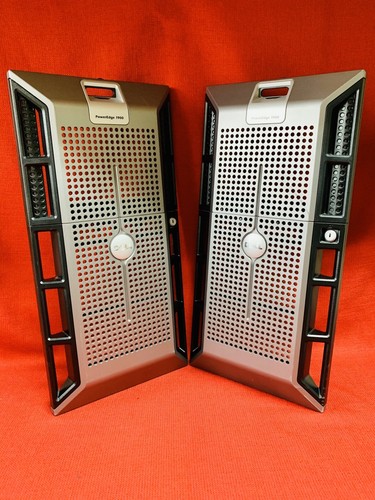 2-Dell Poweredge 1900 Server Faceplate Front Bezel Cover Panel Silver w ...