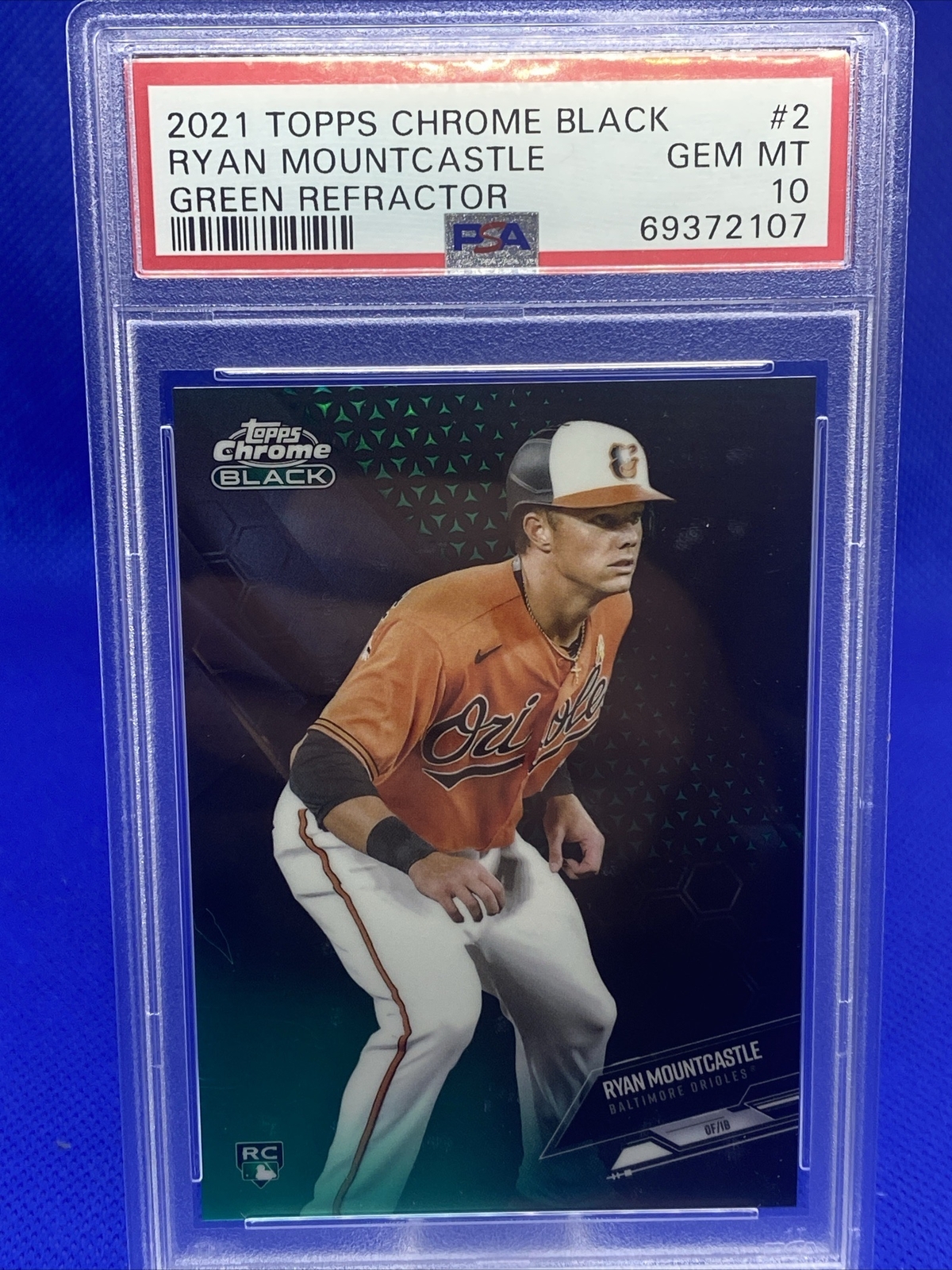 2021 Topps Chrome Black Green Refractor /99 Ryan Mountcastle RC #2 PSA ...
