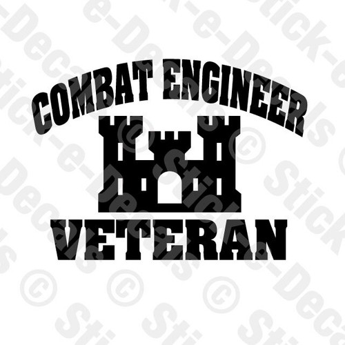 COMBAT ENGINEER VETERAN Combat Military Vinyl Decal Car Truck Camper ...
