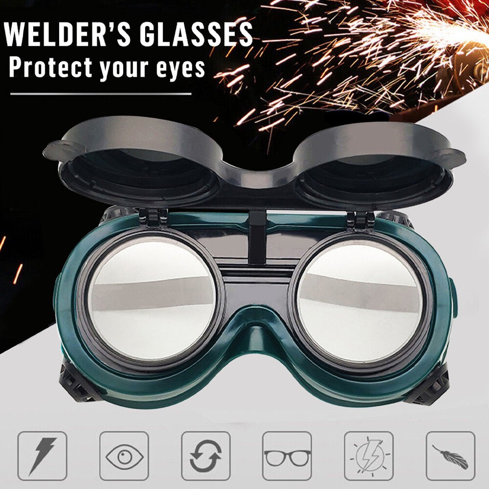 Flip Up Oxy Cutting Welding Safety Glasses Solder Welder Goggles Eye ...