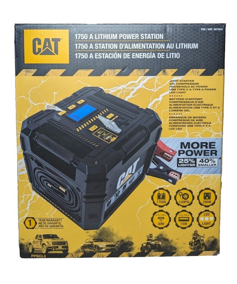 CAT Power Station Cube Portable Battery Charger Jump Starter Tire Air ...