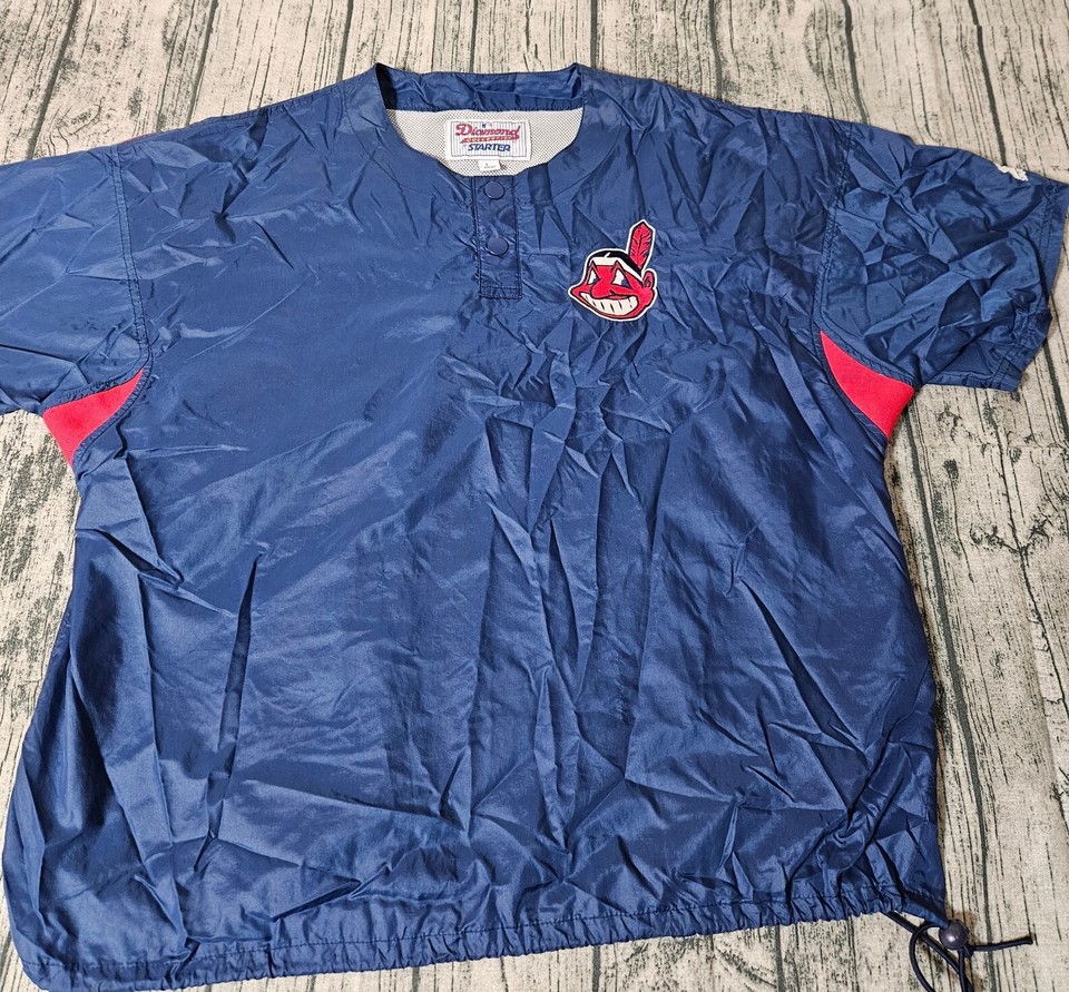 VTG Cleveland Indians Chief Wahoo Stitched Starter Pullover Jacket ...