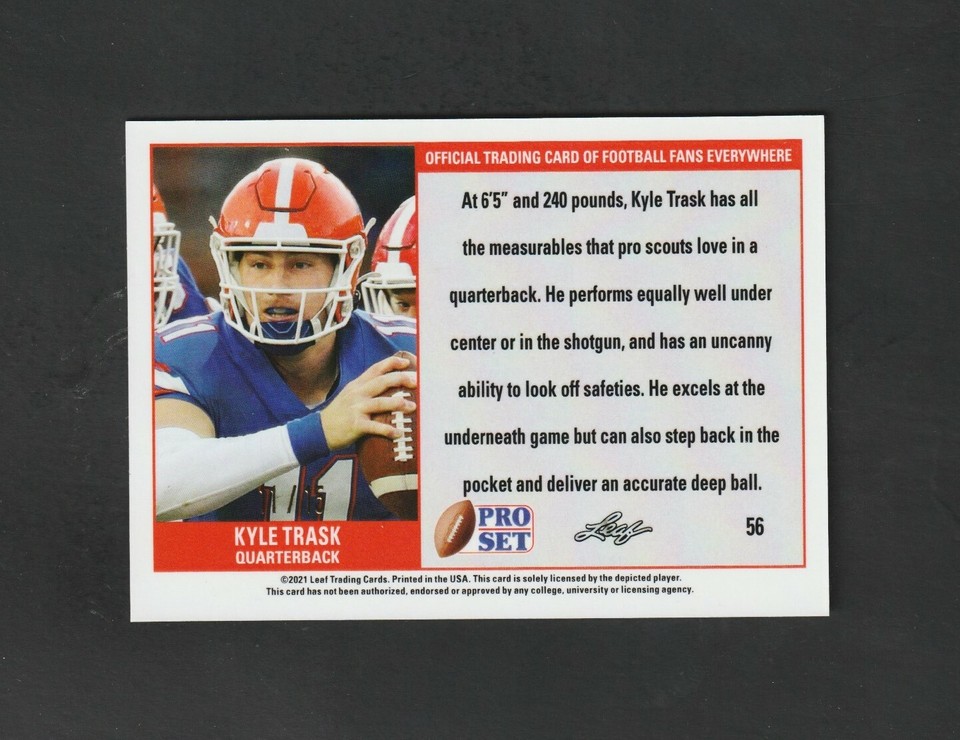 2021 Pro Set Kyle Trask RC #56 ~ Rare Silver Wave #11/15 !!! Gators ...