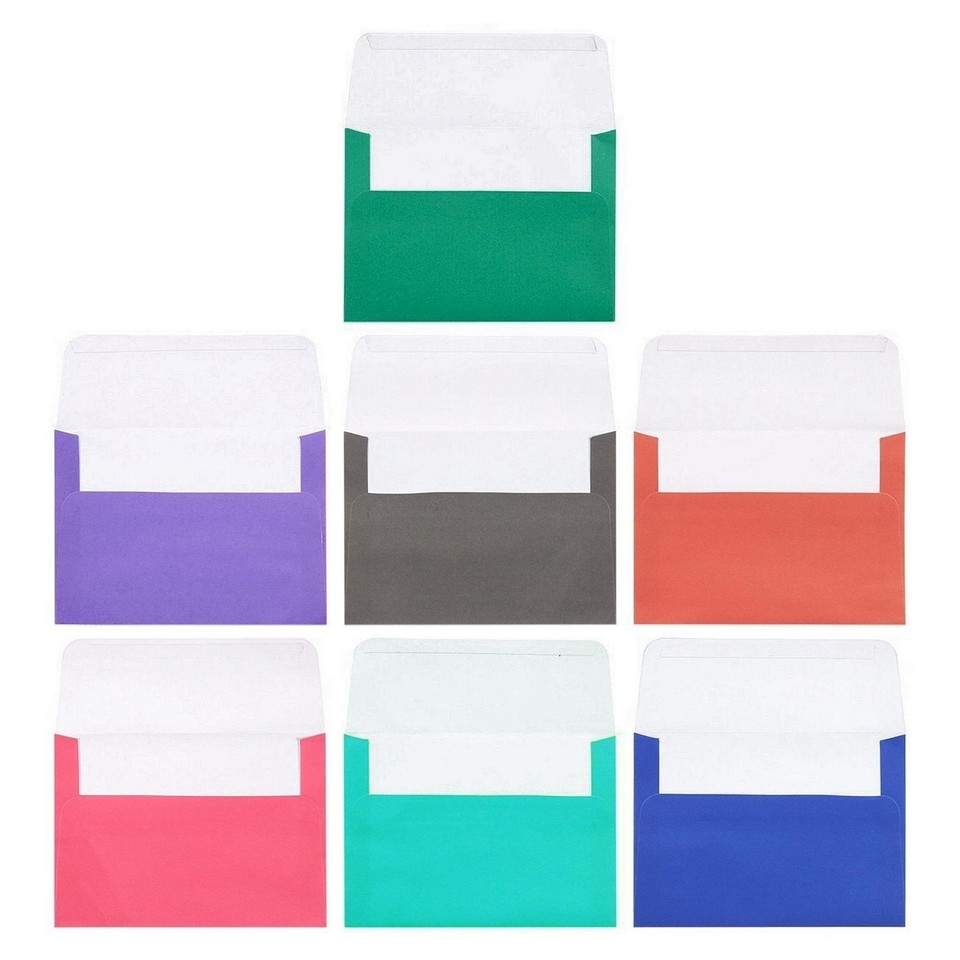 100 Pack Colored Envelopes 5x7 for Mailing, A7 for Invitations ...
