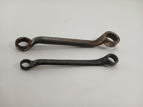 Lot of 2 Offset Double Box End Wrench 3/8 7/16 5/8 9/16 USA VTG xs-1820 ...