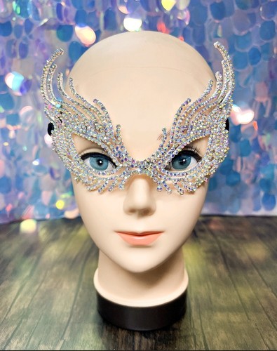 Princess Rhinestone Venetian Mardi Gras Party Evening Prom Masquerade ...