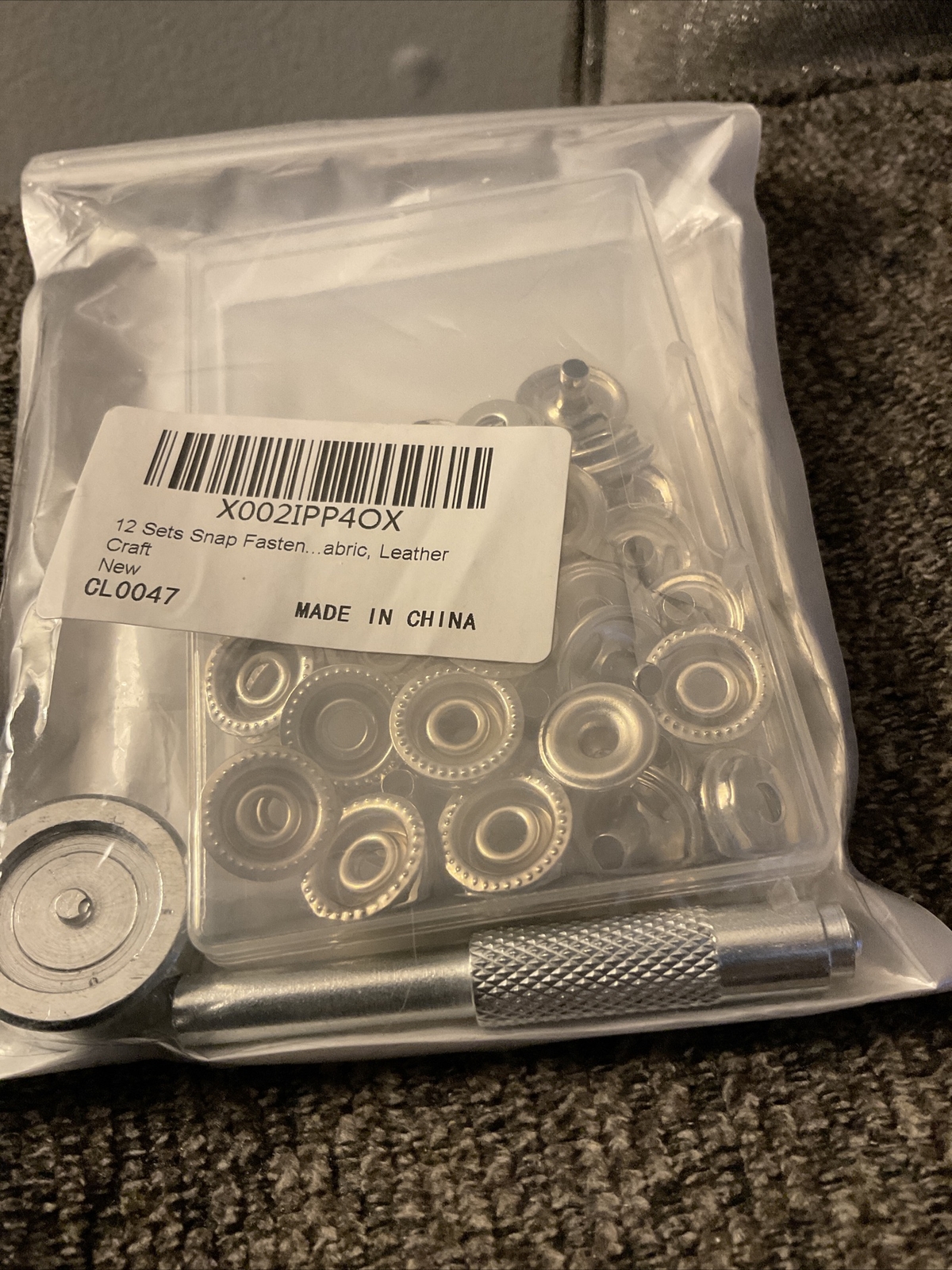 12 Sets Snap for Clothing Snaps Button Snap Fastener Kit Press Studs ...