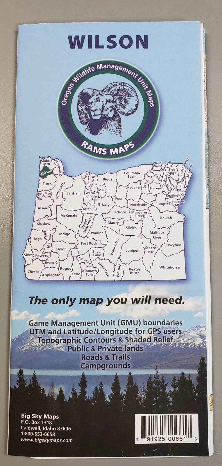 Map of Wilson, Oregon, Game Management Units, by Rams Maps | eBay