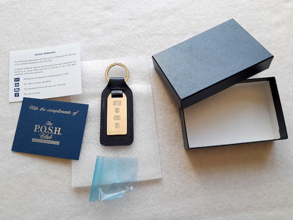 Vintage POSH Club P&O Cruises Solid Sterling Silver & Leather Key Ring ...