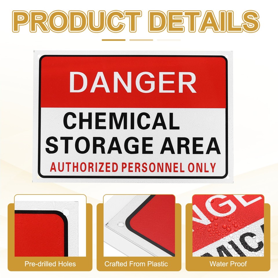 Danger Chemical Storage Area Sign, 14 x 10 Inch & Plastic | eBay Australia