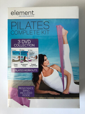 ELEMENT PILATES COMPLETE KIT - 3 DISC DVD BOX SET WITH BRAND NEW ...