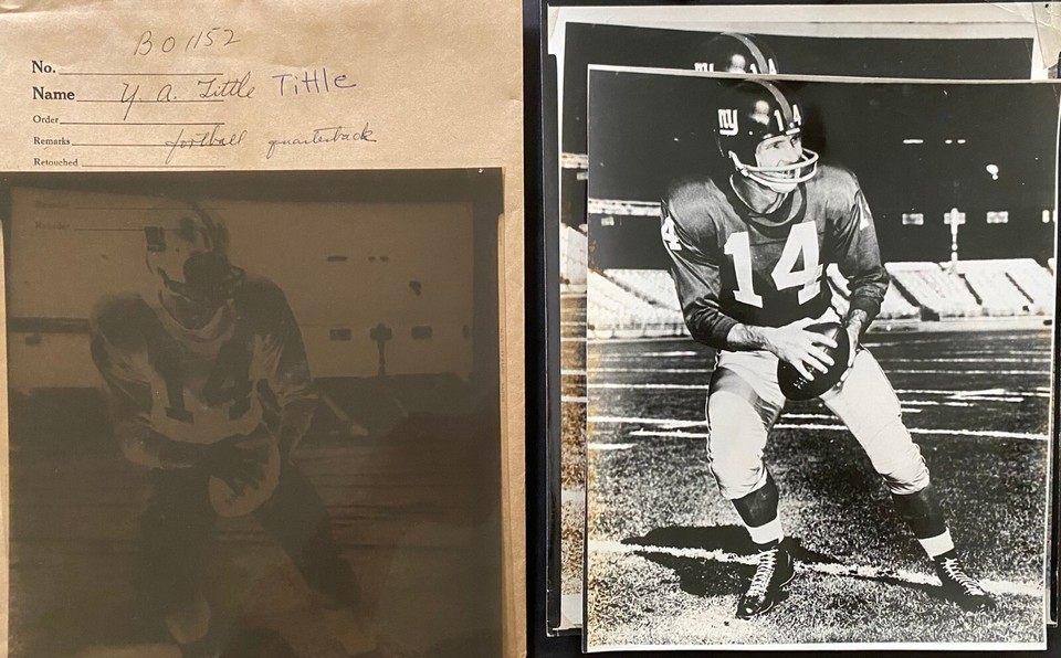 Vintage 1948 & 61 NFL Football Yankees Bill Daley & Giant Y A Tittle ...