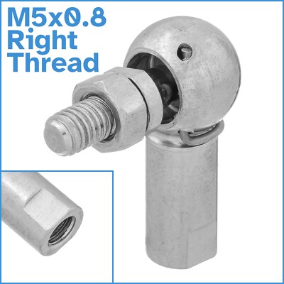 M5 x 0.8 Right Thread Elbow Axial Ball Joint Head Socket Stainless ...