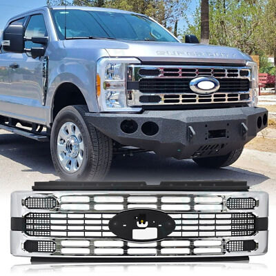 For 2023-2025 Ford F250 F350 F450 F550 Front Grille Chrome Super Duty ...