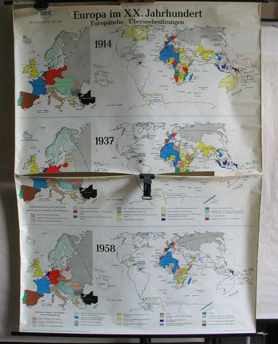 Antiguo Tarjeta de Pared la Escuela Mapa Del Mundo Xx.jh. Vintage ...