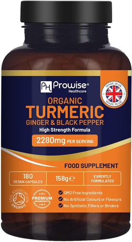 Turmeric 2280Mg (High Strength) with Black Pepper & Ginger - 180 Vegan ...