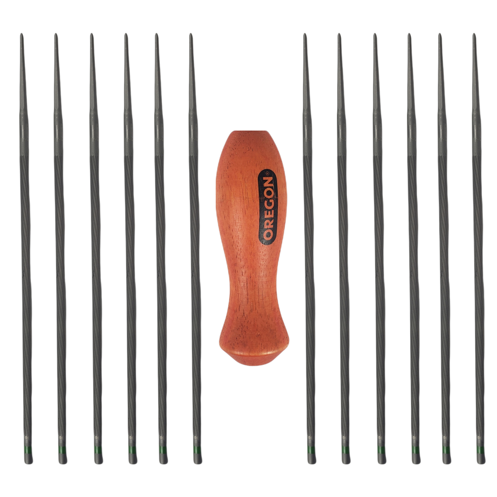 Oregon Double Cut Round Chainsaw Files 3/16” (12 PK) & Handle Kit ...