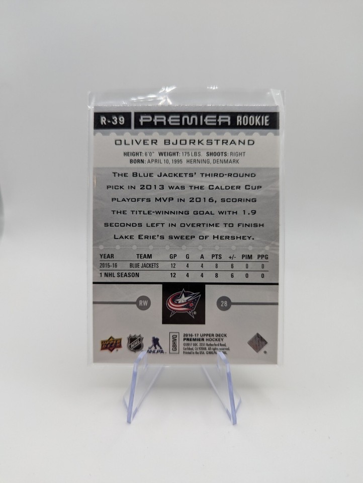 2016-17 Upper Deck Premier Inserts /299 Oliver Bjorkstrand #R-39 Rookie ...