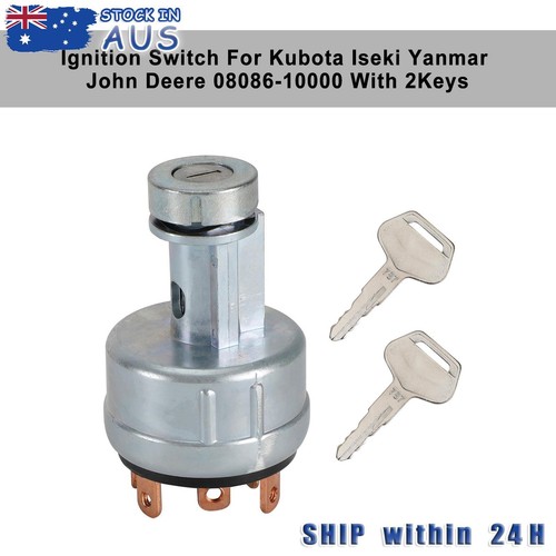 08086-10000 Ignition Switch W/2 Keys Fits For John Deere Kubota Yanmar ...