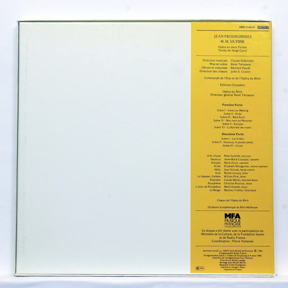JEAN PRODROMIDES h.h. ulysse - SCHNITZLER - HARMONIA MUNDI 2xLPs box NM ...