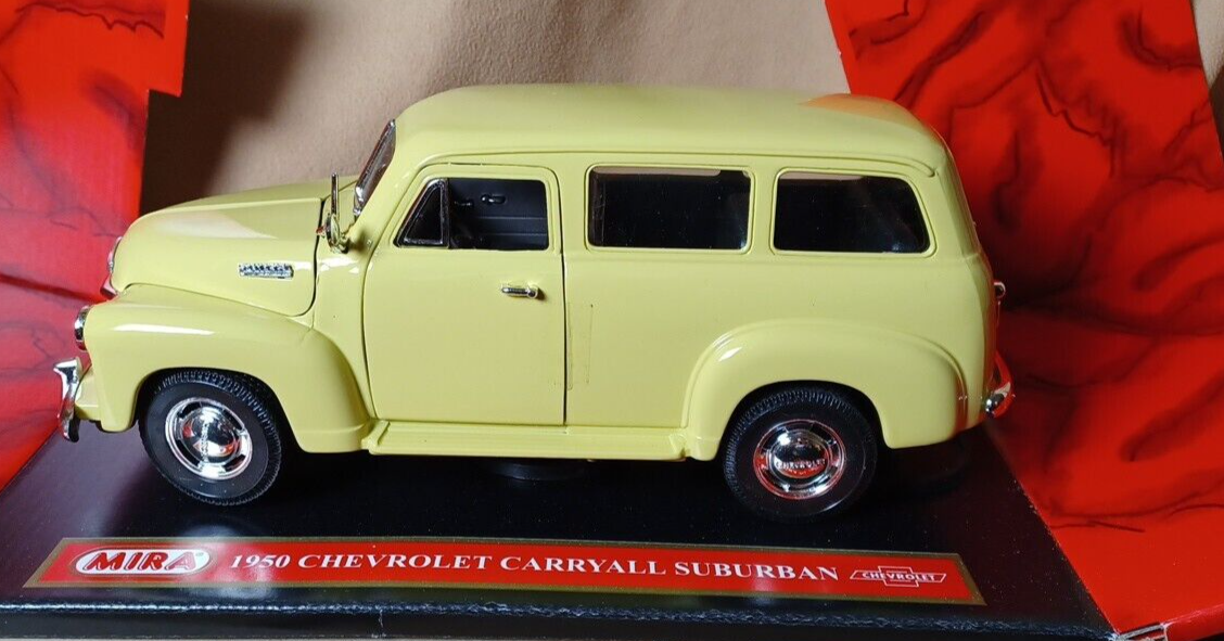MIRA 1:18 1950 Chevrolet Carryall Suburban yellow Boxed Diecast | eBay