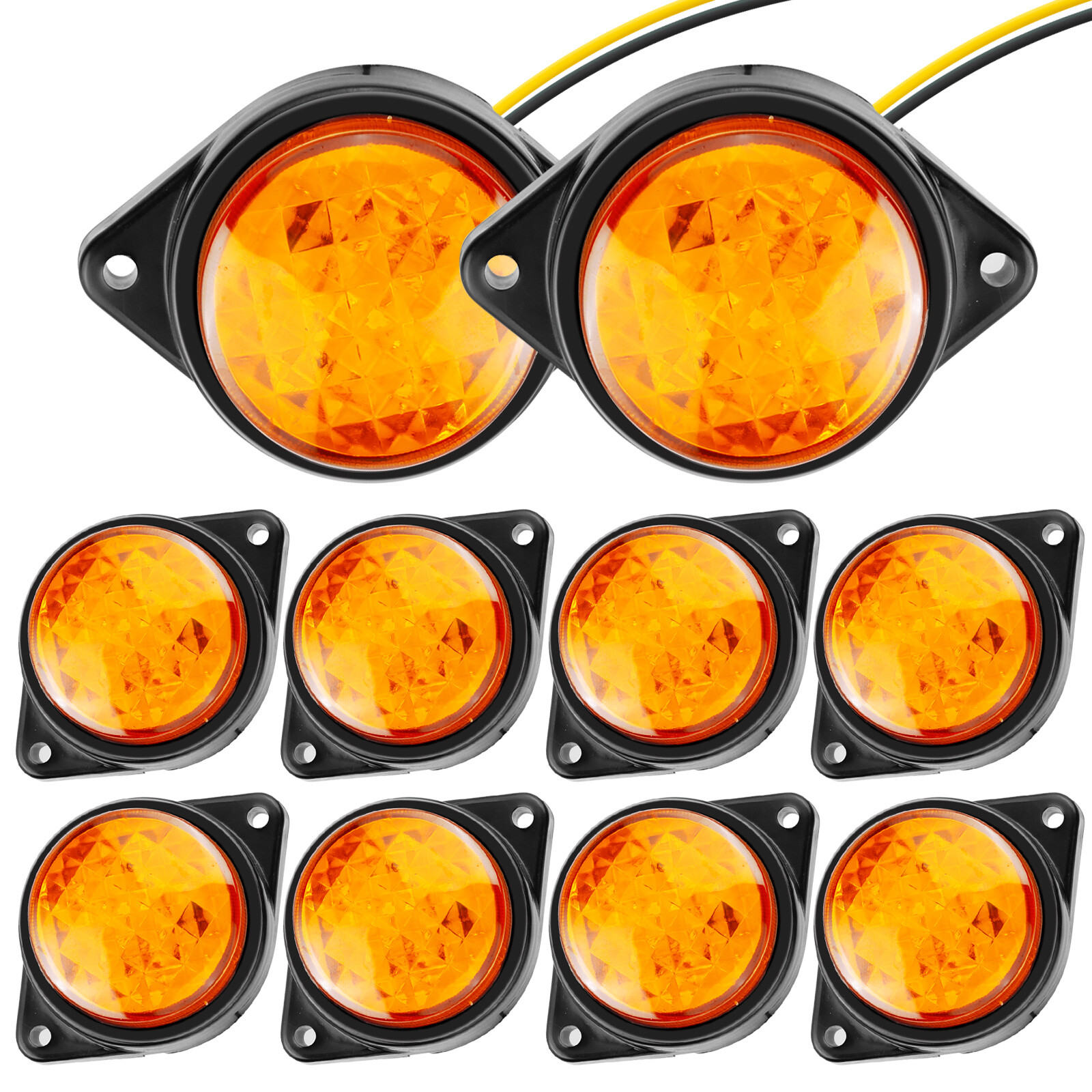 12V Red Amber Round 2 Inch Side Marker Lights Clearance LED Truck 12v-red-amber-round-2-inch-side-marker-lights-clearance-led-truck