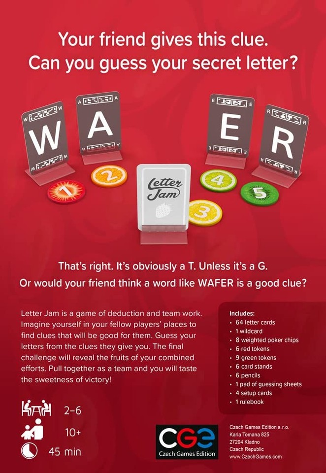 Letter Jam Board Game CGE Co-op Word Party Game for Game Night, Family ...