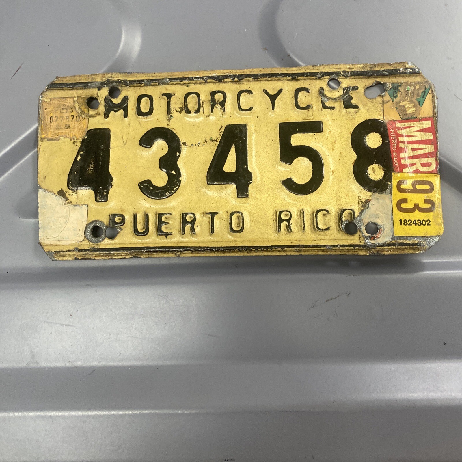 Old Motorcycle Puerto Rico License Plate | eBay