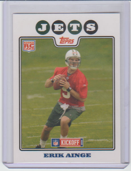 2008 Topps Kickoff Rookie Card #174 Erik Ainge New York Jets | eBay
