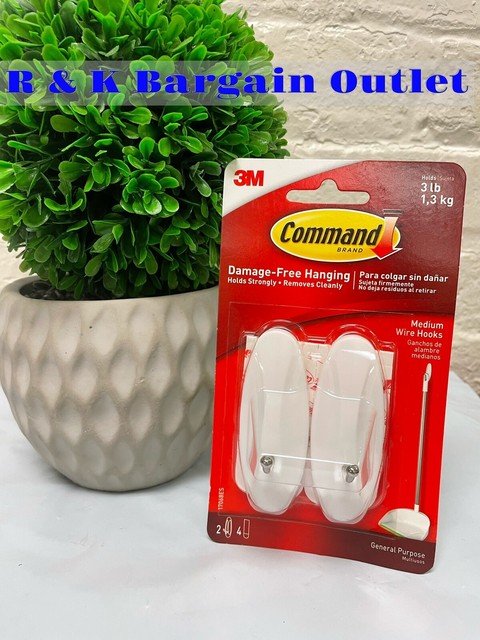 Command Medium Wire Hooks White 2 Hooks (17068) 703432 for sale online | eBay