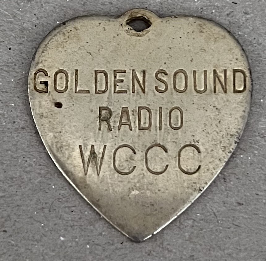 Vintage Golden Sound Radio WCCC Heart Shaped Charm 19… - Gem
