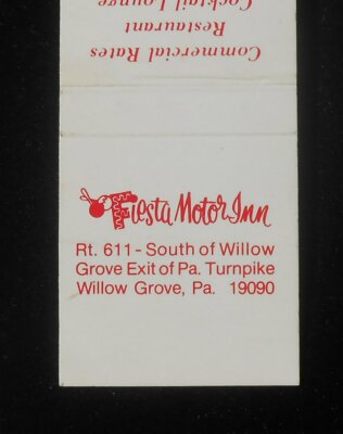 1980s? Fiesta Motor Inn Restaurant Pool Sauna Color TV Route 611 Willow ...