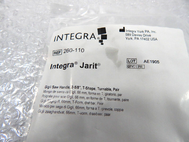 INTEGRA JARIT 260-110 GIGLI SAW HANDLE 2-5/8'' T SHAPE TURNABLE PAIR for sale online | eBay