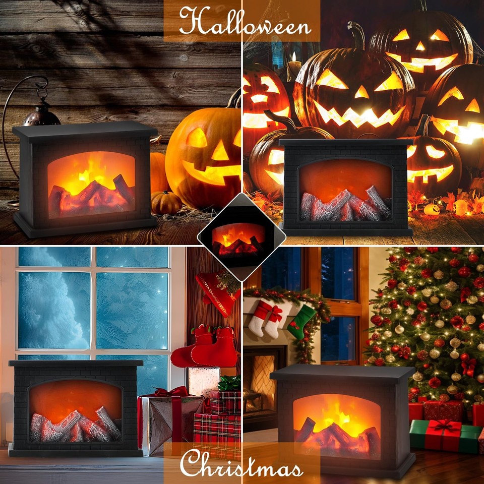 Fireplace Lanterns Decorative, Fake Fireplace,Flame Effect LED Fire ...
