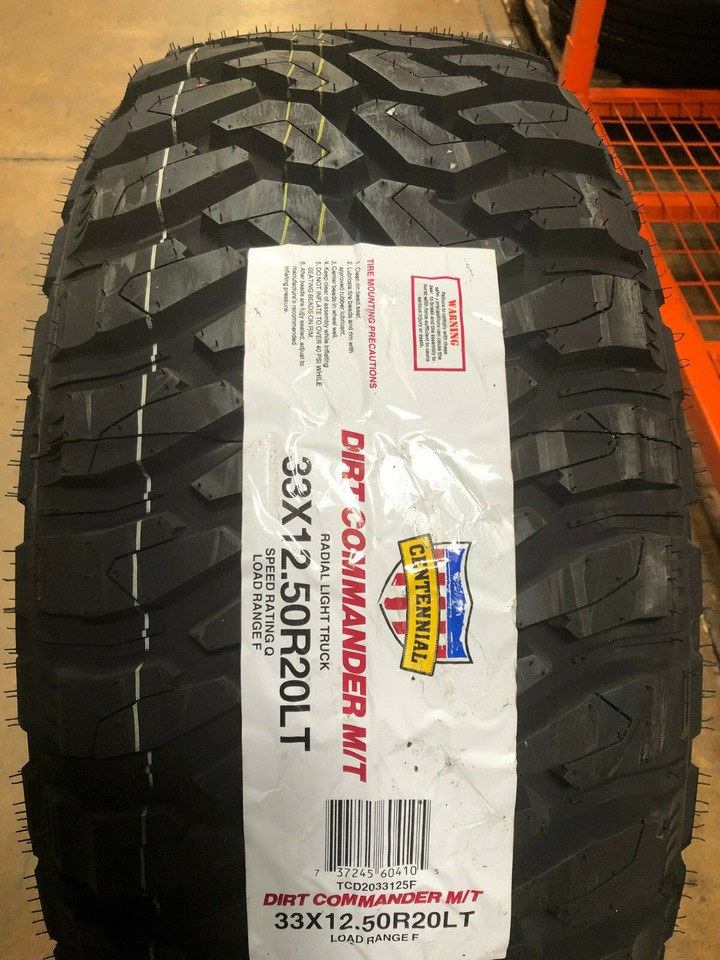 4 NEW 33x12.50R22 Centennial Dirt Commander M/T 12 ply Mud Tires 33 12. ...