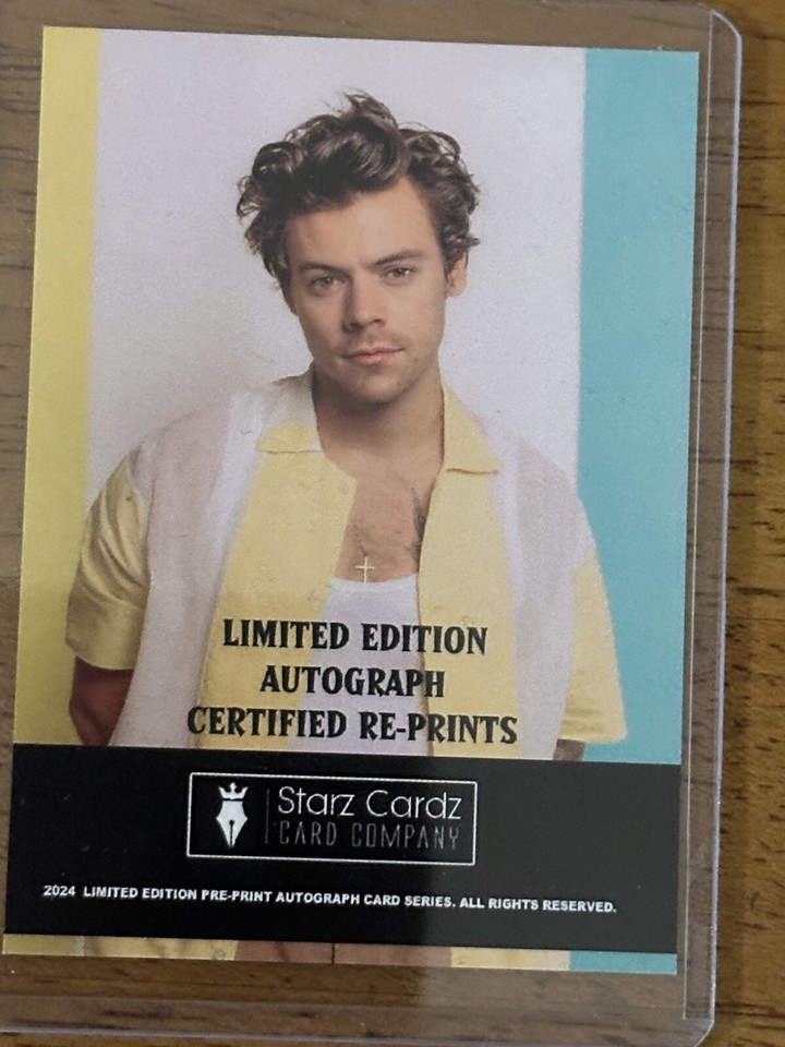Harry Styles Limited Edition Starz Cardz Trading Card Certified Re ...