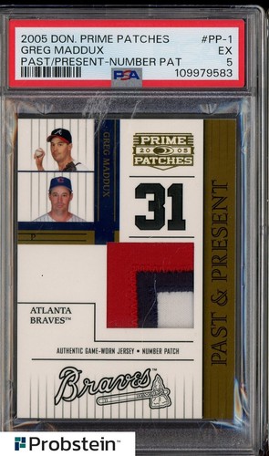 2005 Donruss Prime Patches Greg Maddux Braves HOF GU 3-Color Patch 20/ ...