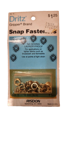 Vintage Dritz Gripper Brand Snap Fasteners Size 15-10 mm (3/8") New. | eBay