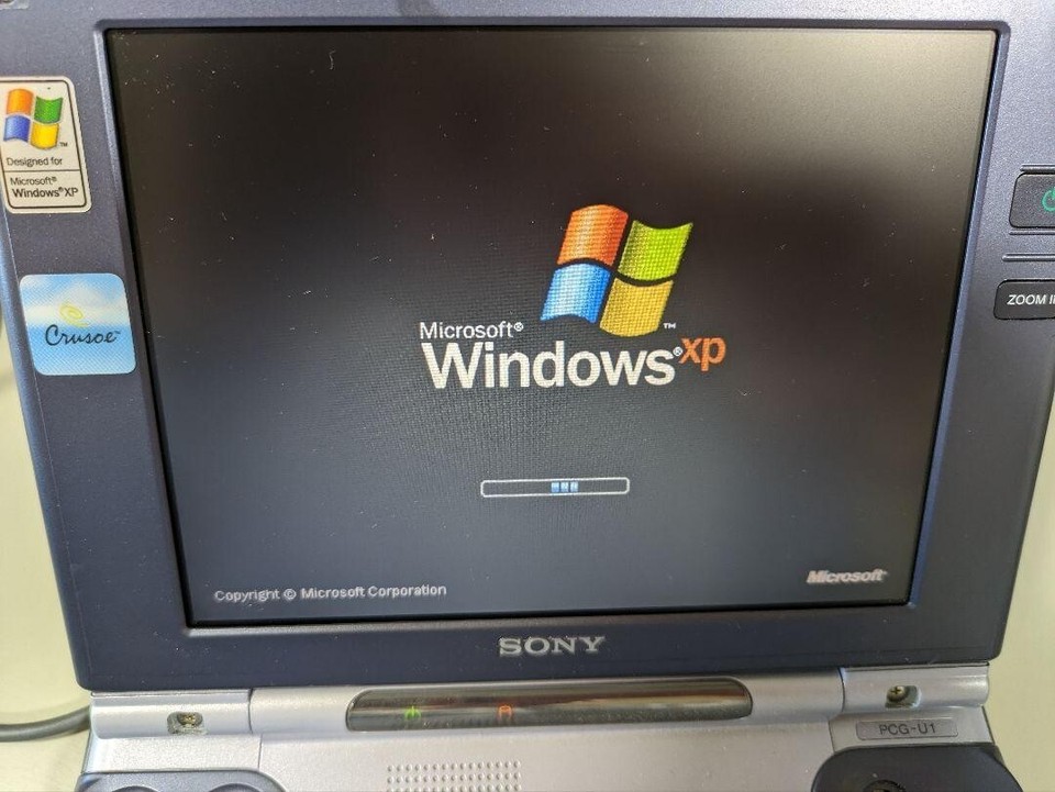 Sony Vaio PCG-U1 UMPC Laptop Windows XP CRUSOE TRANSMETA CPU type U ...