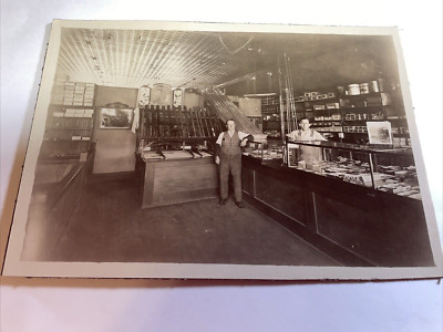VINTAGE PHOTOGRAPH Baseball. Fishing Store ,Bat Display,Fishing Poles ...