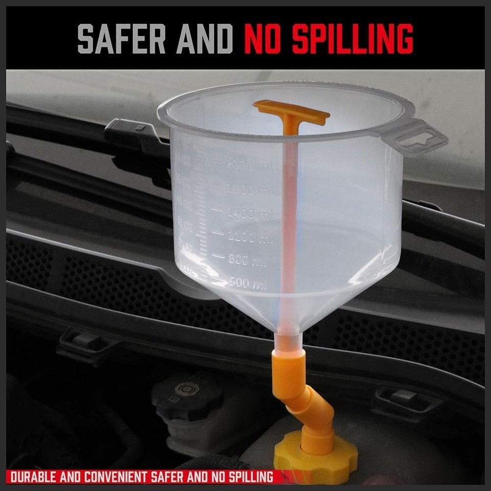 Ultimate No Spill Coolant Funnel Kit - 19-Piece Spill-Free Radiator ...