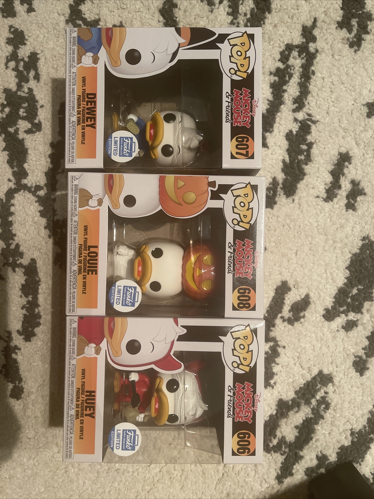 Funko Pop Disney Ducktales Funko Exclusive Lot Halloween Huey, Dewey ...